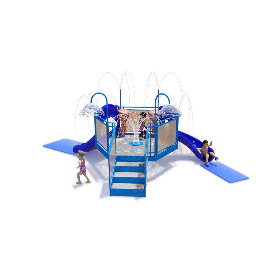 Single Level Aquatic Play Structure with Plastic Slides